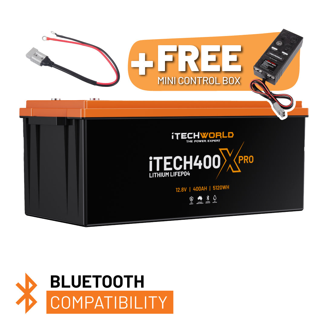 iTECH400X PRO Lithium Battery (Bluetooth) + FREE 12v Mini Control Box ...