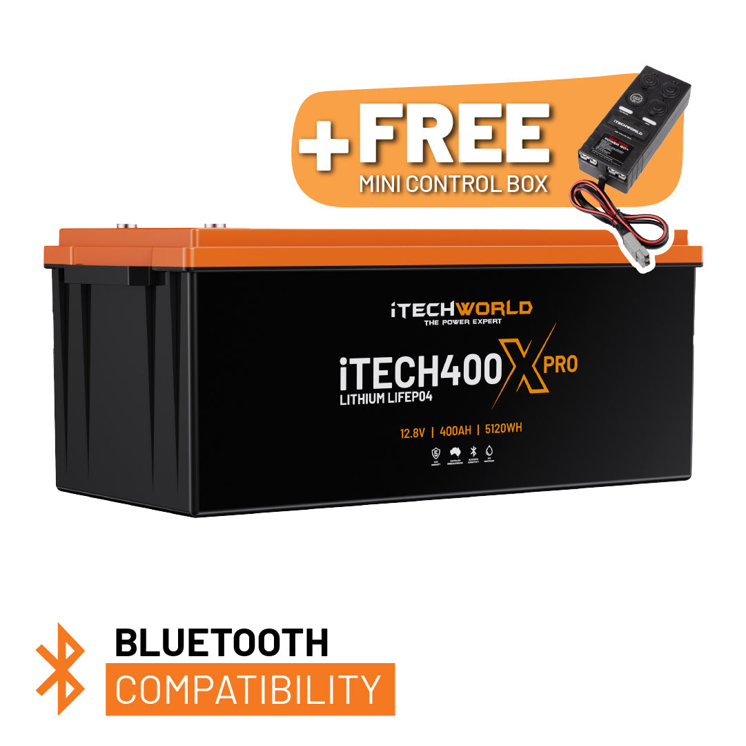 iTECH400X PRO Lithium Battery (Bluetooth) + FREE 12v Mini Control Box ...
