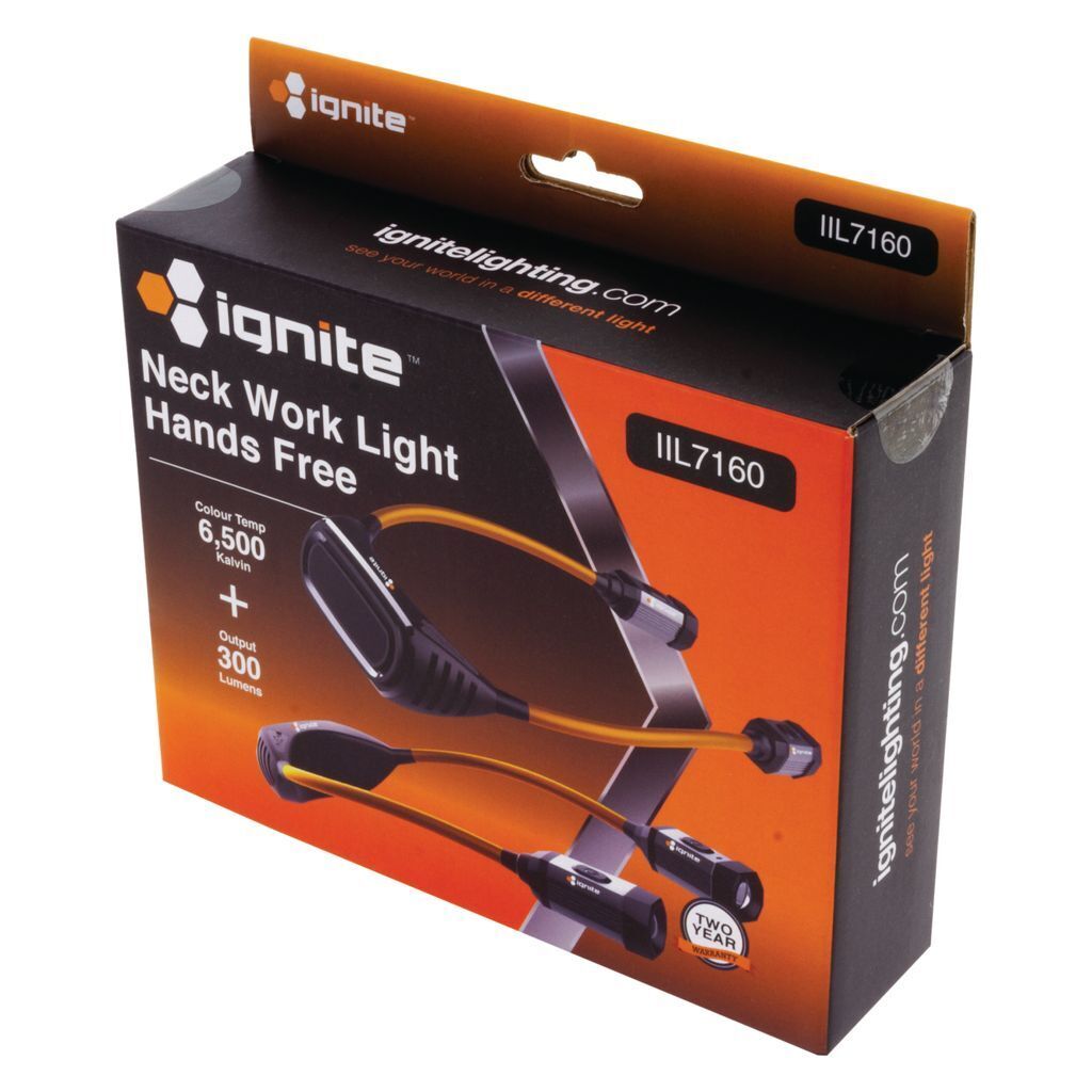 RECHARGEABLE LED HANDS FREE NECK WORK LIGHT 300 LMS IPX4 – PPD Performance