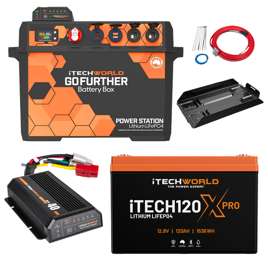 Pro GoFurther Battery Box Bundle with iTECHDCDC40 + iTECH120X Pro Lith ...