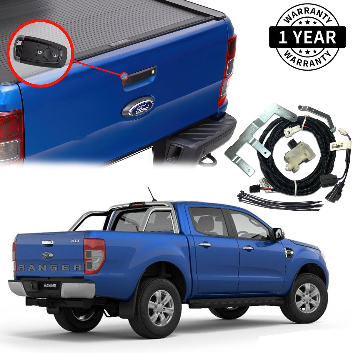 Ford Ranger (2011-2021) GRUNT4x4 Tailgate Central Locking Kit – PPD ...